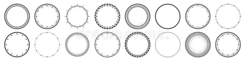 Mechanical Circle Clock Dial Set. Vector Stock Vector - Illustration of ...