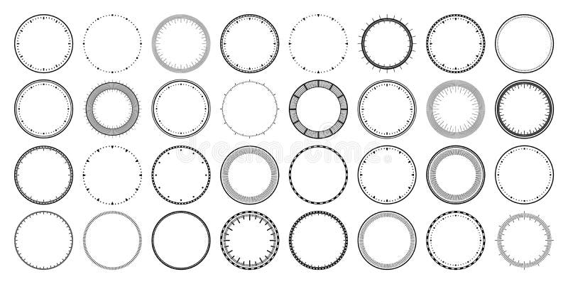 Mechanical Clock Faces, Bezel. Watch Dial with Minute and Hour Marks ...