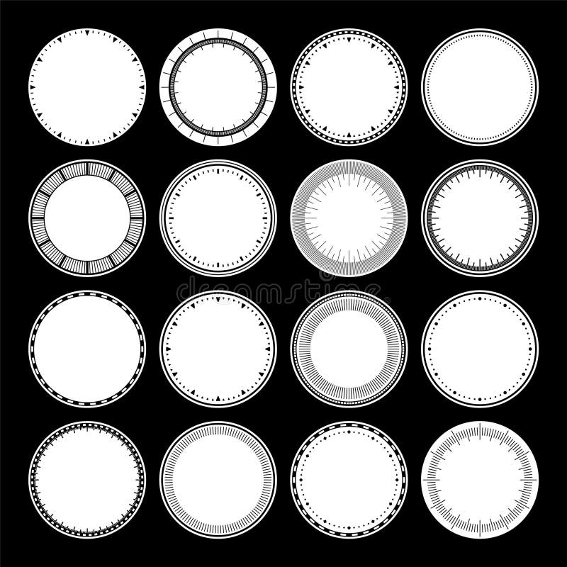 Mechanical Circle Clock Dial Set. Vector Stock Vector - Illustration of ...