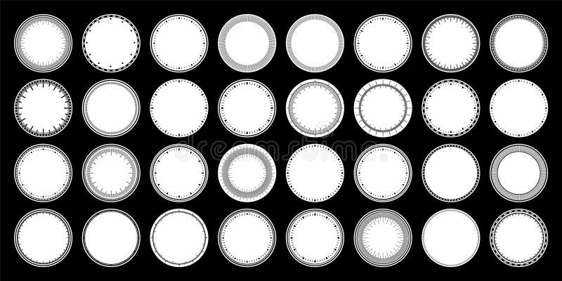 Mechanical Circle Clock Dial Set. Vector Stock Vector - Illustration of ...