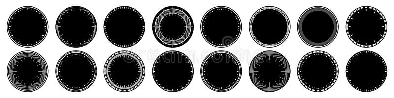 Mechanical Circle Clock Dial Set. Vector Stock Vector - Illustration of ...