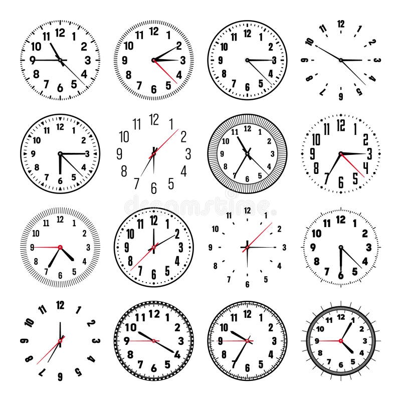 Mechanical Clock Faces with Hands, Bezel. Watch Dial with Minute, Hour ...