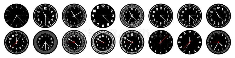 Mechanical Clock Faces with Hands, Bezel. Watch Dial with Minute, Hour ...