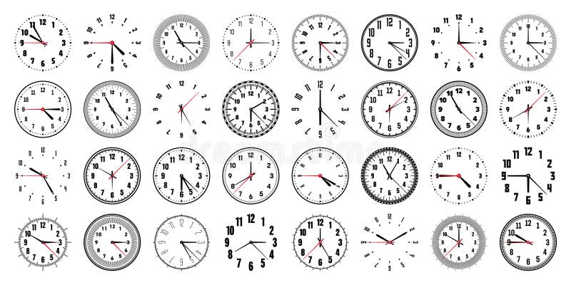 Mechanical Clock Faces with Hands, Bezel. Watch Dial with Minute, Hour ...