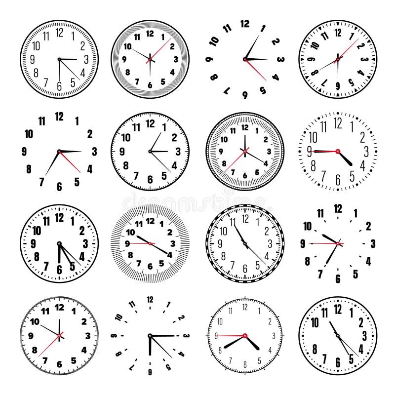 Mechanical Clock Faces with Hands, Bezel. Watch Dial with Minute, Hour ...