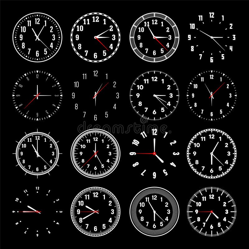 Mechanical Clock Faces with Hands, Bezel. Watch Dial with Minute, Hour ...