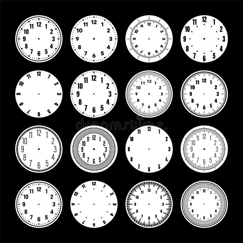 Mechanical Clock Faces, Bezel. Watch Dial with Minute and Hour Marks ...