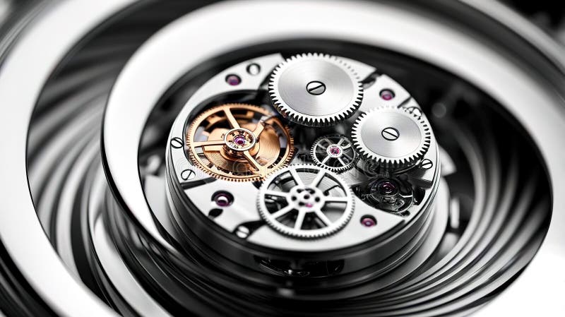 Mechanical Clock Inside Macro Photo Stock Photo - Image of precision ...