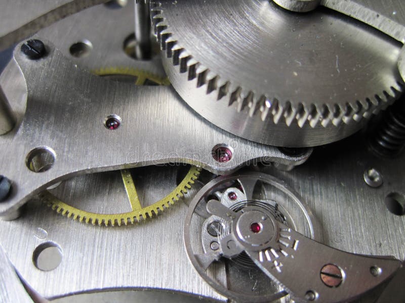 Mechanical clock mechanism stock photo. Image of detail - 86992524