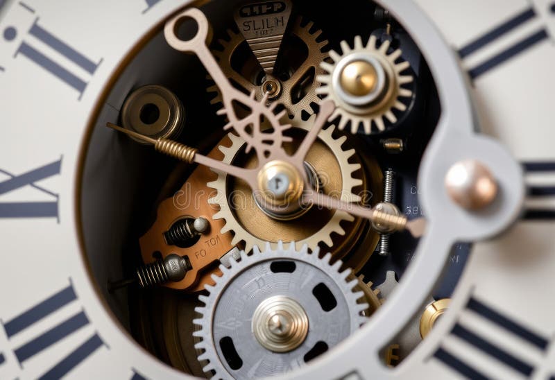 Mechanical Clock Movement the Inner Workings of a Mechanical Clo Stock ...