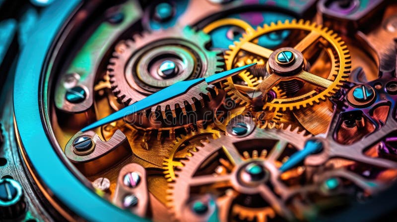 Mechanical Cogwheels of a Watch, Gears and Cogs in Watch Mechanism ...