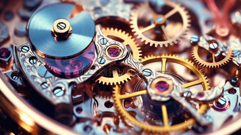 Mechanical Cogwheels of a Watch, Gears and Cogs in Watch Mechanism ...