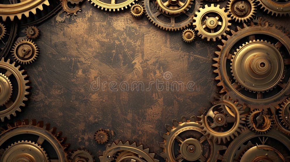 Mechanical Collage Made of Clockwork Gears Stock Image - Image of ...