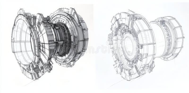 A Mechanical Component is Shown in a Highly Detailed Technical ...