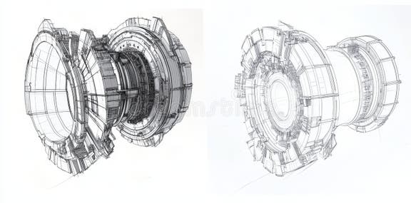 A Mechanical Component is Shown in a Highly Detailed Technical ...