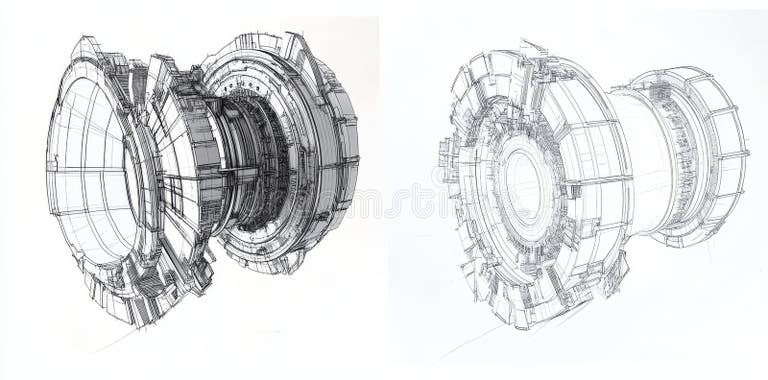 A Mechanical Component is Shown in a Highly Detailed Technical ...