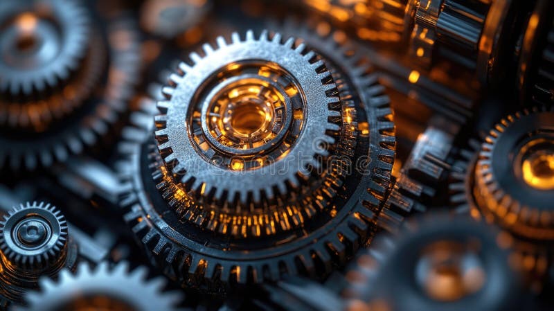 Mechanical Components Arranged in a Tight Cluster Stock Photo - Image ...