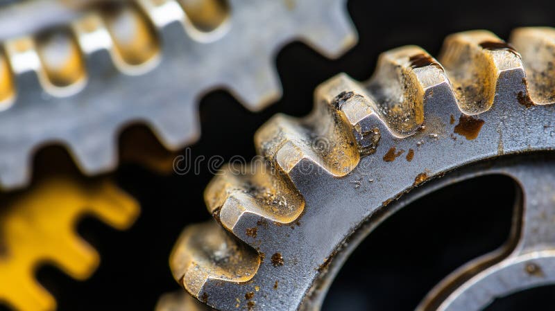 Mechanical Components Close-Up. the Backbone of Heavy Machinery. Stock ...