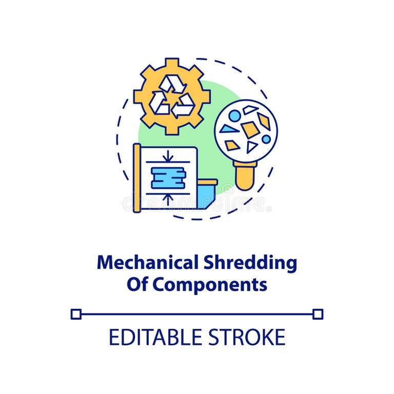 Mechanical Components Shredding Concept Icon Stock Vector ...