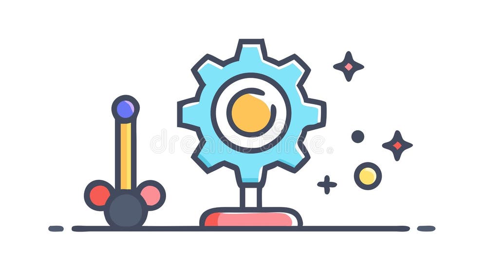 Mechanical Control Lever Icon for Precision and Operation, Vector ...