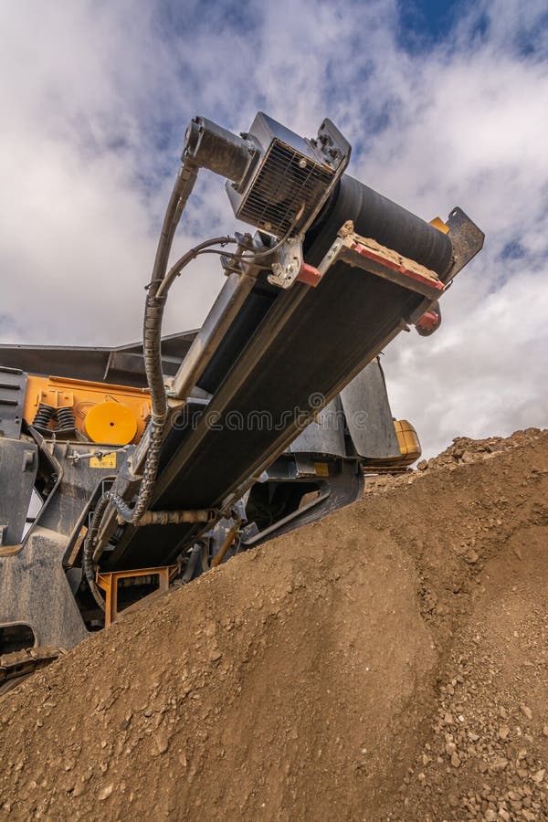 Mechanical Conveyor Belt in a Quarry Stock Photo - Image of belt, road ...