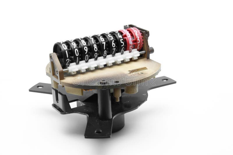 Mechanical Counter Mechanism with Gears Stock Image - Image of monitor ...