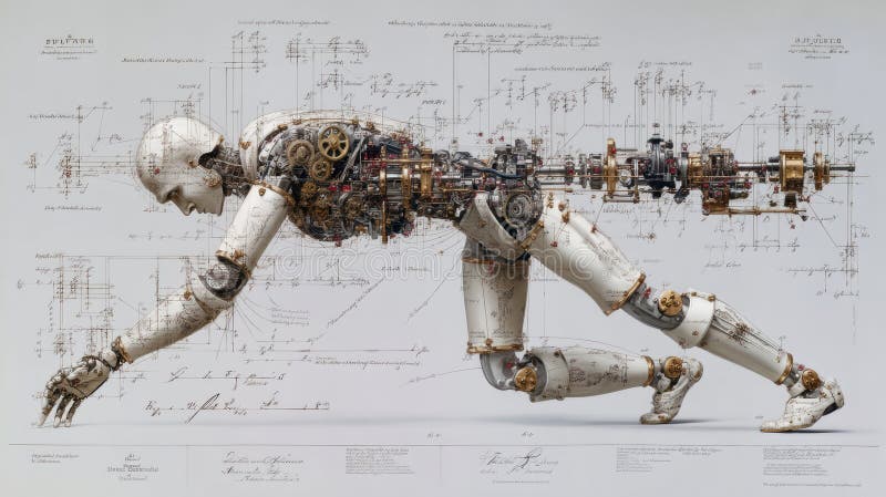 Mechanical Crawling Automaton Blueprint Stock Illustration ...