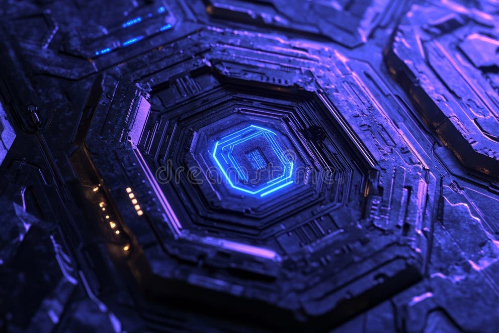 A Mechanical 3D Background Where Hexagonal Plates Shift and Rotate Like ...