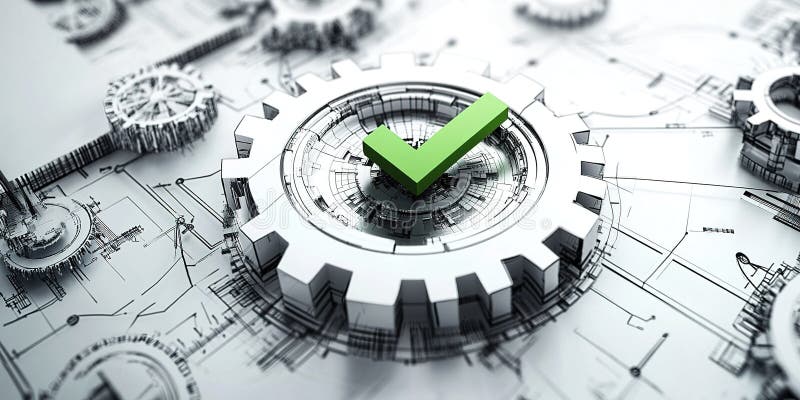 Mechanical Design with Green Check Mark for Quality Assurance in ...