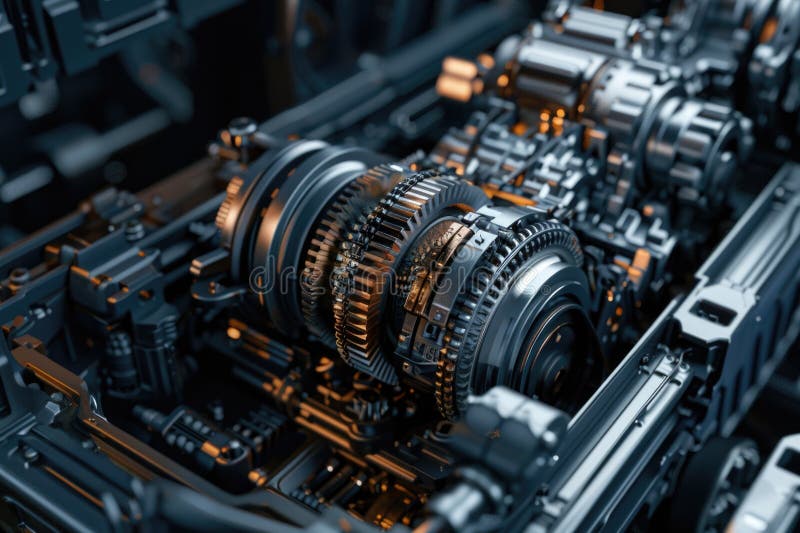 Mechanical Device with Interlocking Gears, Suitable for Illustrations ...