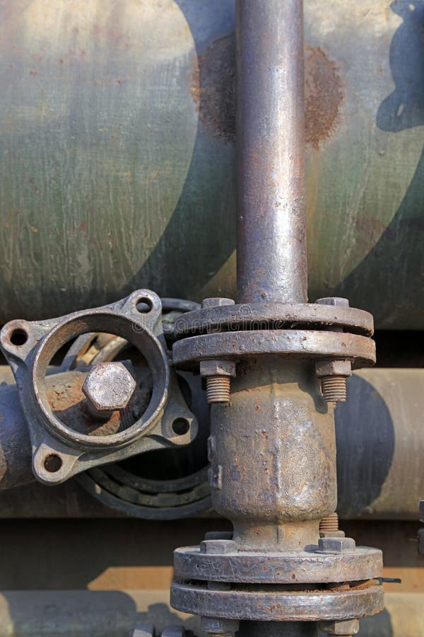 Mechanical device piping stock photo. Image of weathering - 370697470