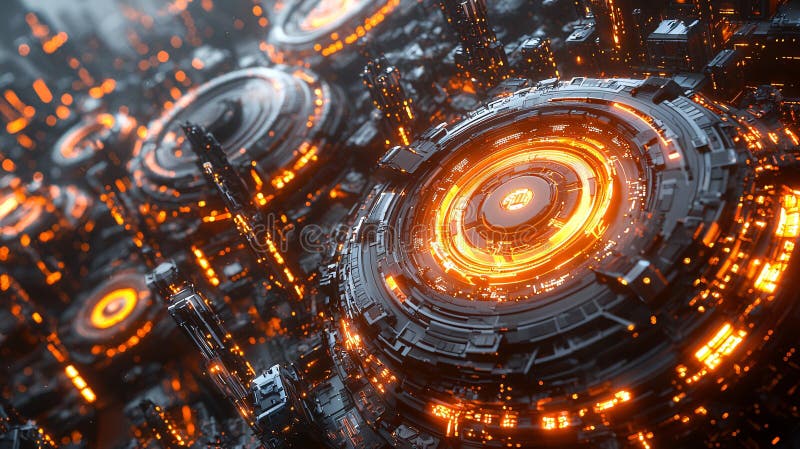 Mechanical Device with a Sense of Future Technology Stock Illustration ...