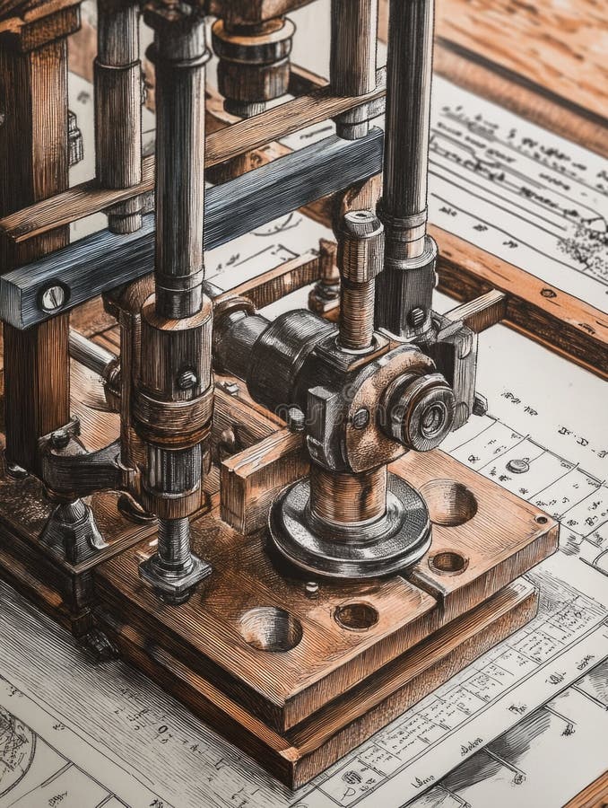 A Mechanical Device Sits Atop a Flat Surface Stock Image - Image of ...