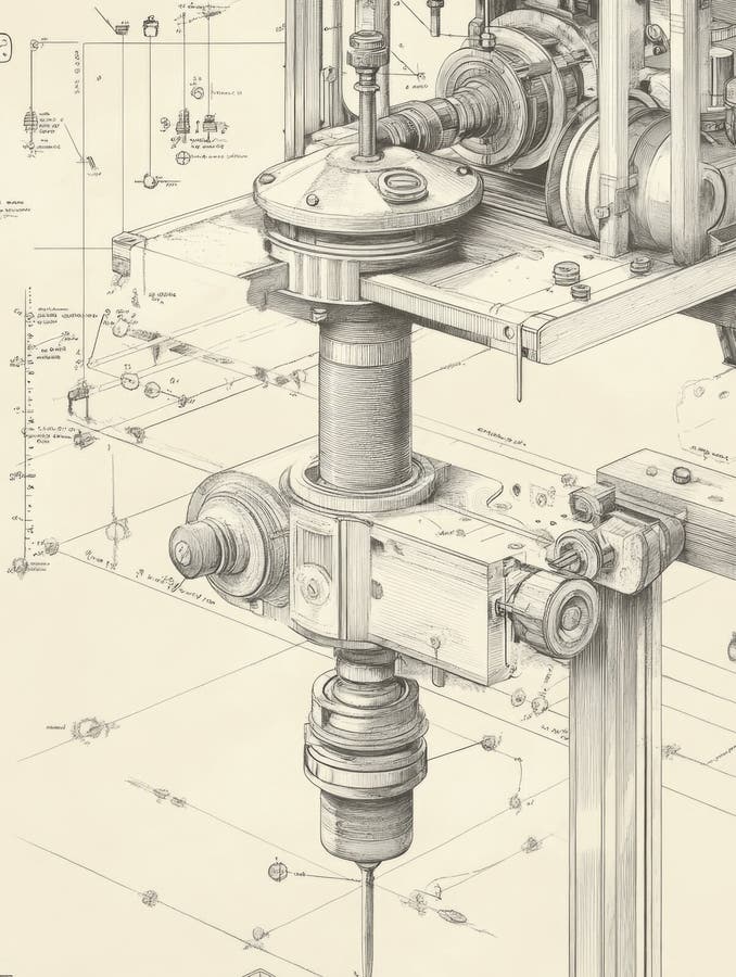Mechanical Device on a Workbench, Perfect for Tech and Science ...