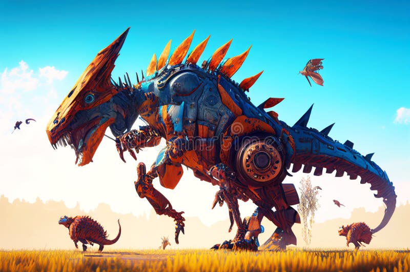 Mechanical Dinosaur Abstract Generative Ai Illustration Stock ...