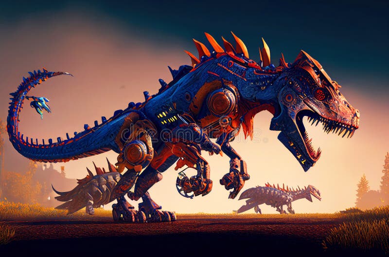 Mechanical Dinosaur Abstract Generative Ai Illustration Stock ...
