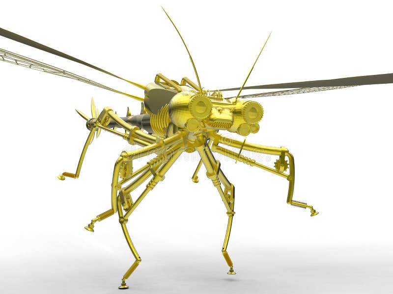 Mechanical dragonfly stock illustration. Illustration of metal - 19419640