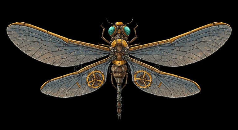 Mechanical Dragonfly in Steampunk Style Stock Photo - Image of designer, device: 392499164
