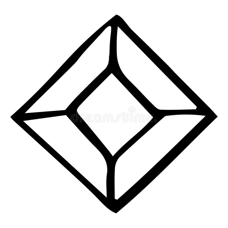 Square As a Frame. Sketch, Hand Drawing. Black Outline on White ...