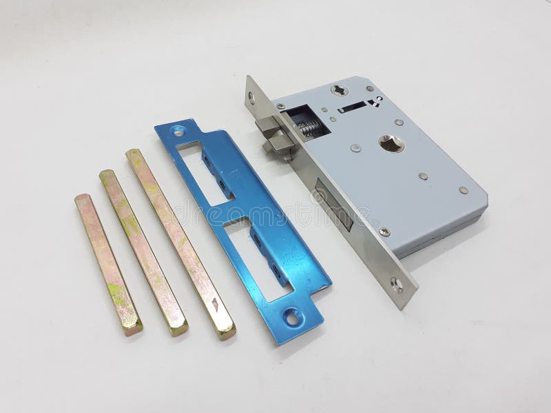 Mechanical and Electrical Door Handle and Its Component on White ...