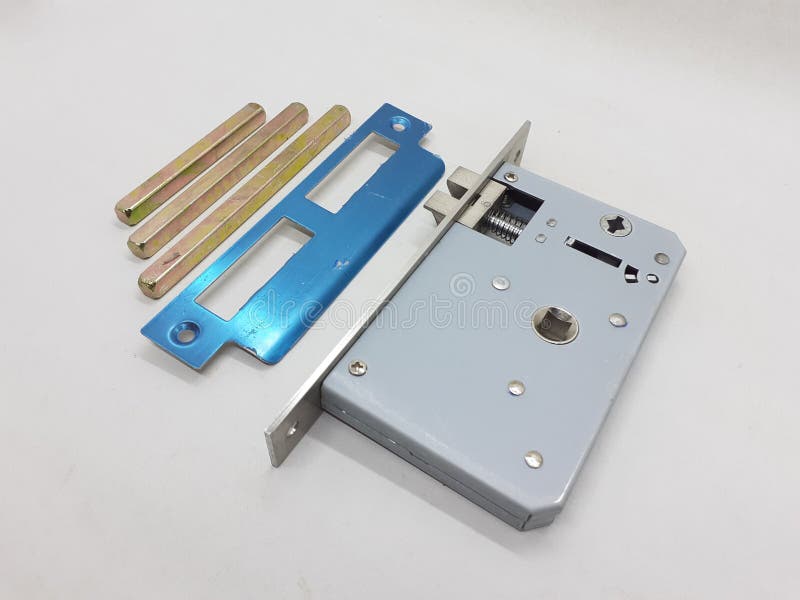 Mechanical and Electrical Door Handle and Its Component on White ...