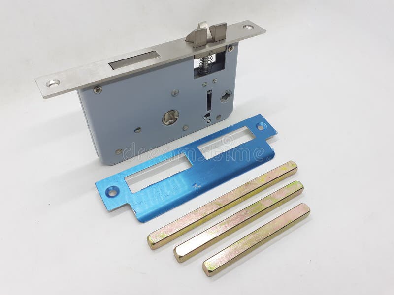 Mechanical and Electrical Door Handle and Its Component on White ...