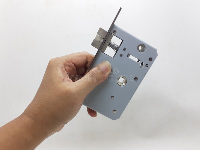 Mechanical and Electrical Door Handle and Its Component on White ...