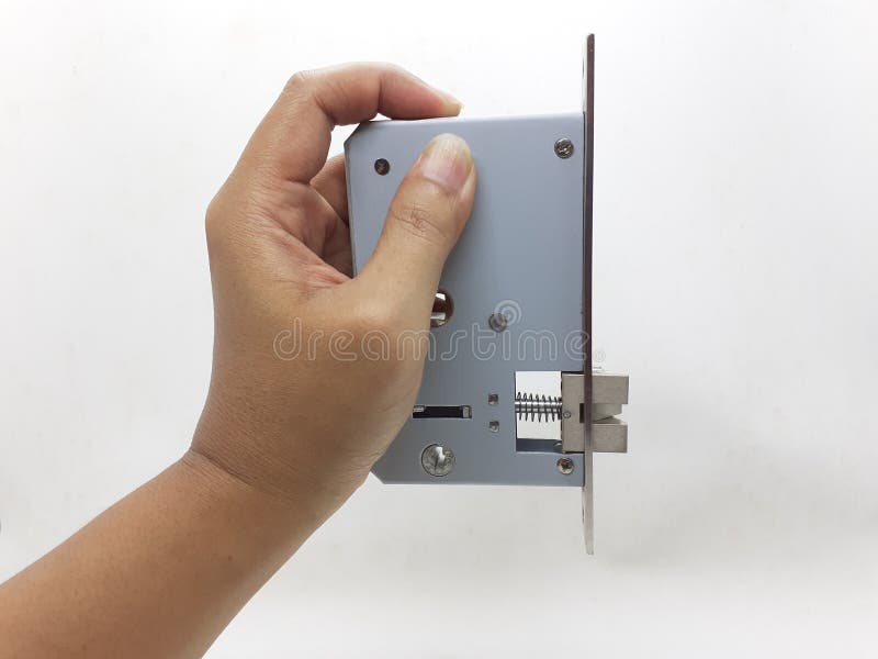 Mechanical and Electrical Door Handle and Its Component on White ...