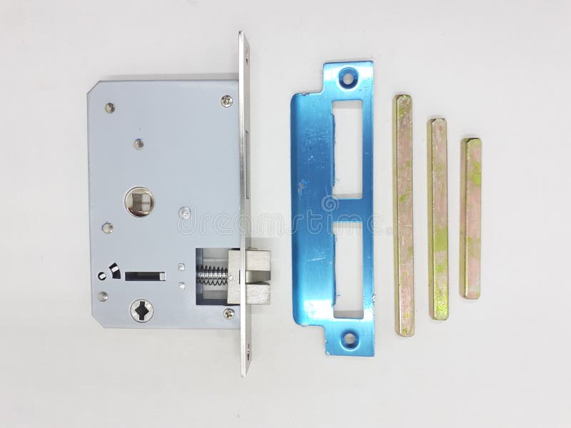 Mechanical and Electrical Door Handle and Its Component on White ...