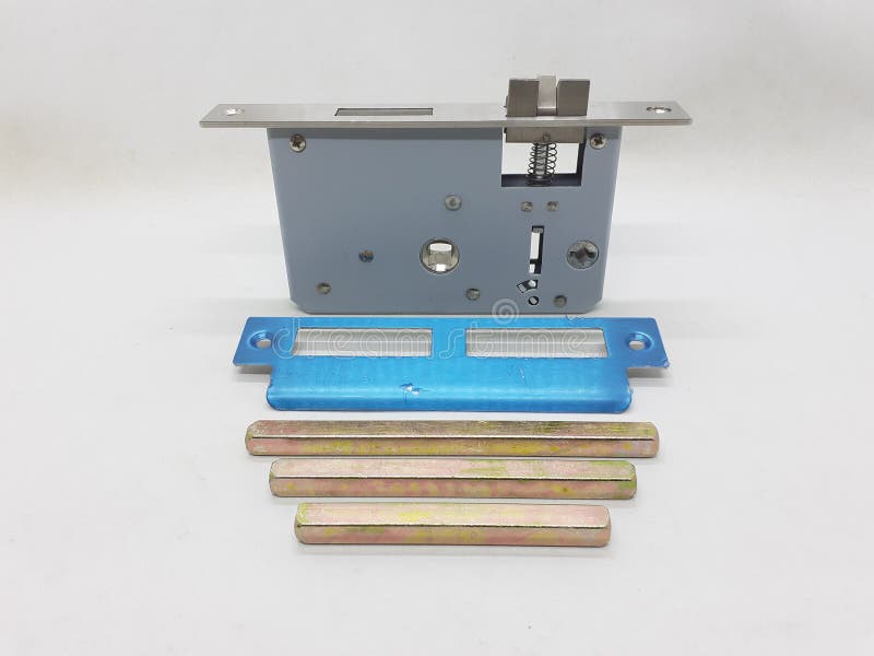 Mechanical and Electrical Door Handle and Its Component on White ...