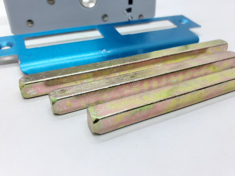 Mechanical and Electrical Door Handle and Its Component on White ...