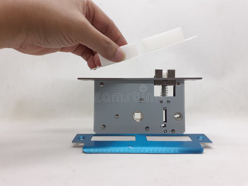 Mechanical and Electrical Door Handle and Its Component on White ...