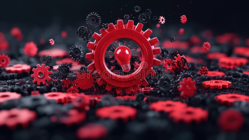 Mechanical Elements Form a Symbol of Progress and Innovation in Bold ...