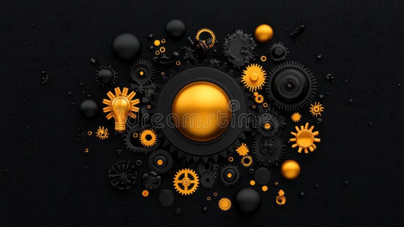 Mechanical Elements Form a Symbol of Progress and Innovation in Bold ...